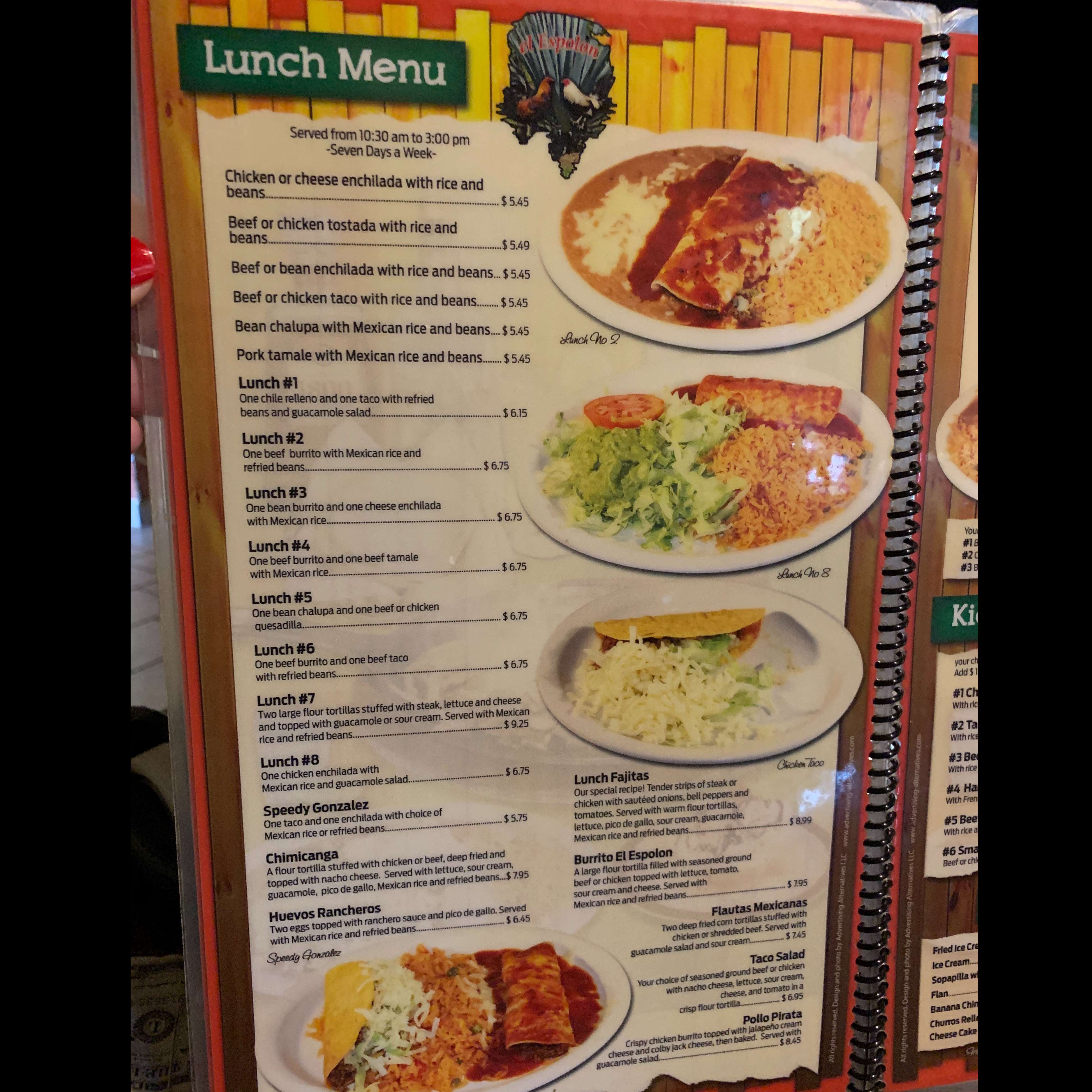 Lunch Menu | El Espolon
